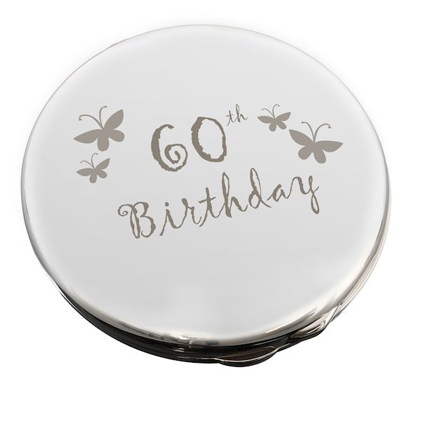 60th Butterfly Round Compact Mirror | SpecialMoment.co.uk