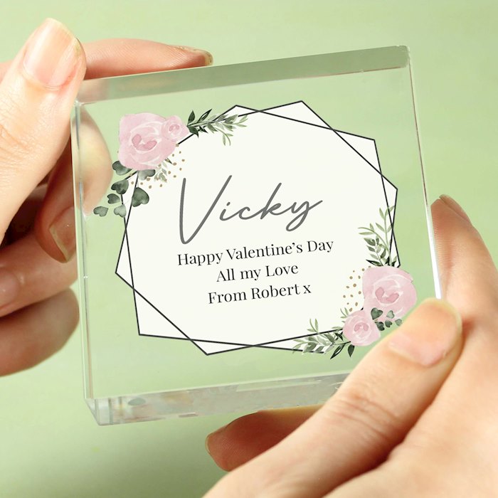 Personalised Abstract Rose Crystal Token | SpecialMoment.co.uk
