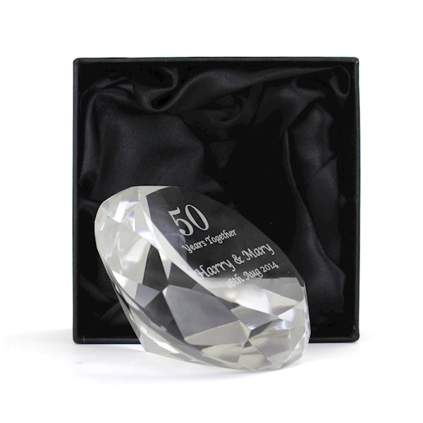 Personalised Big Numbers Diamond Paperweight | SpecialMoment.co.uk