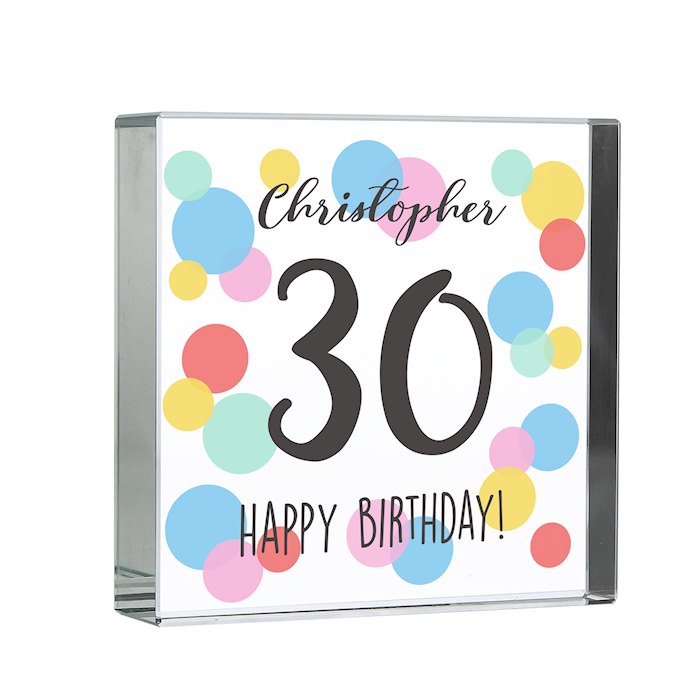 Personalised Birthday Colour Confetti Crystal Token | SpecialMoment.co.uk