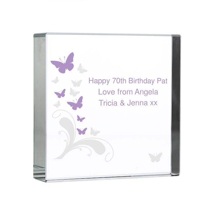 Personalised Butterflies Crystal Token | SpecialMoment.co.uk