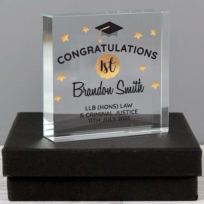Personalised Congratulations Graduation Crystal Token | SpecialMoment.co.uk