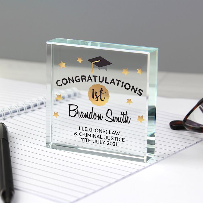 Personalised Congratulations Graduation Crystal Token | SpecialMoment.co.uk