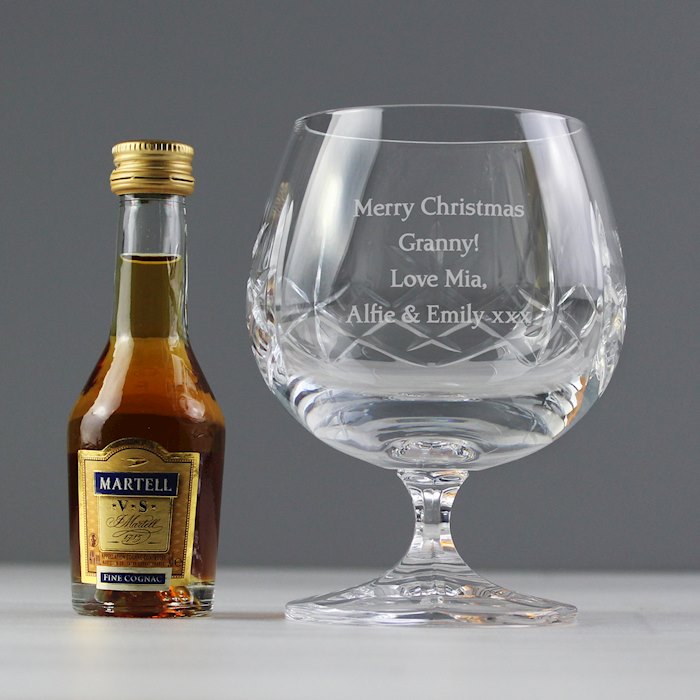 Personalised Cut Crystal & Brandy Gift Set | SpecialMoment.co.uk