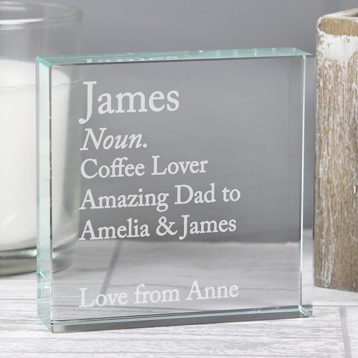 Personalised Dictionary Definition Crystal Token | SpecialMoment.co.uk