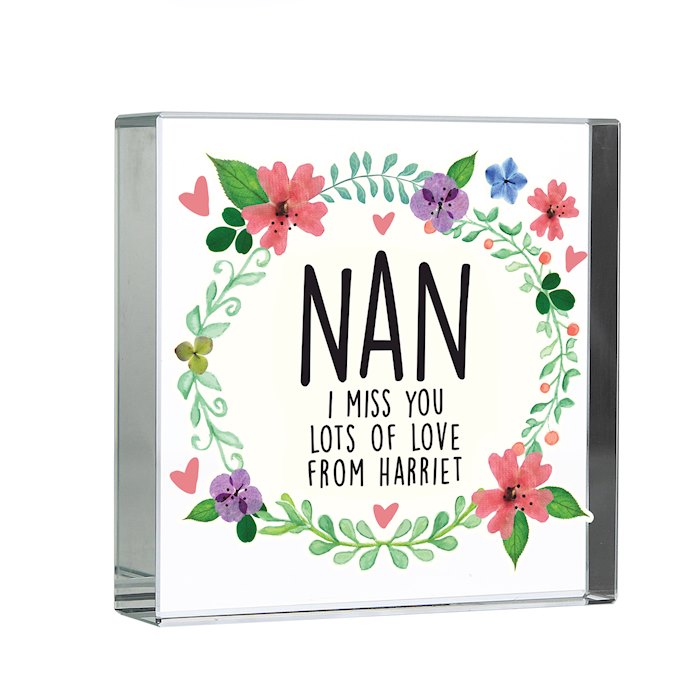 Personalised Floral Crystal Token | SpecialMoment.co.uk