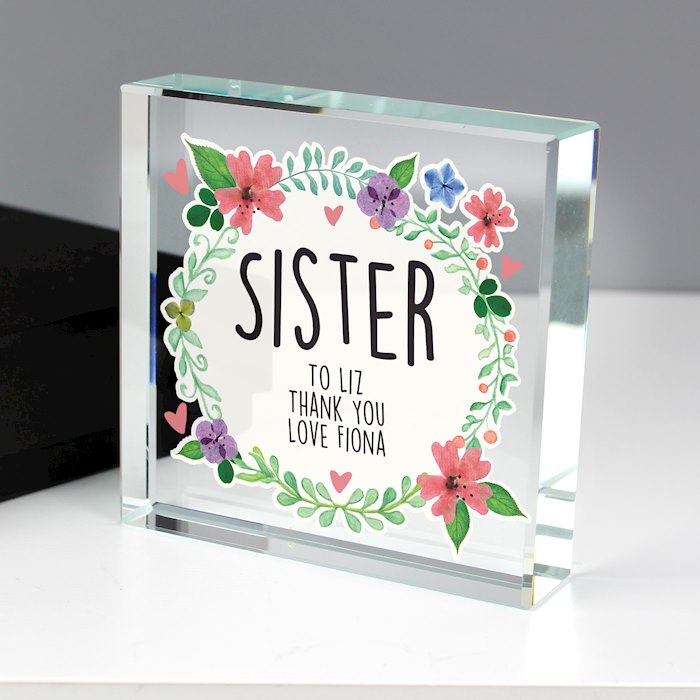 Personalised Floral Crystal Token | SpecialMoment.co.uk