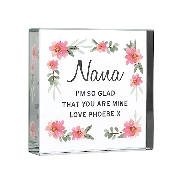 Personalised Floral Sentimental Crystal Token | SpecialMoment.co.uk