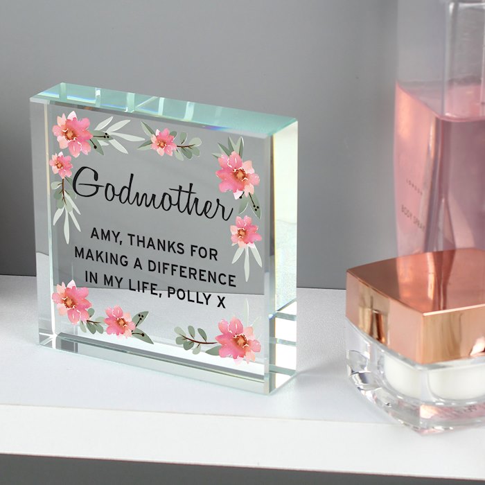 Personalised Floral Sentimental Crystal Token | SpecialMoment.co.uk