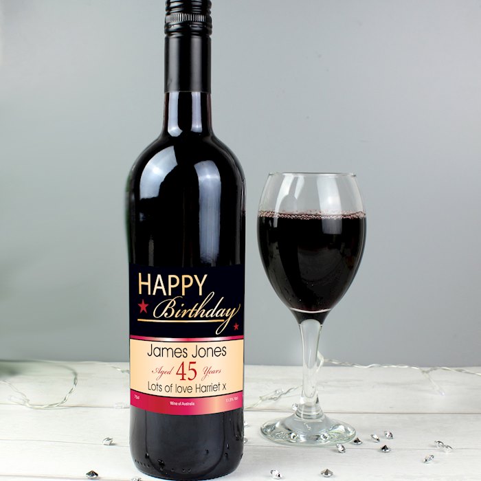 Personalised Happy Birthday Red Wine | SpecialMoment.co.uk