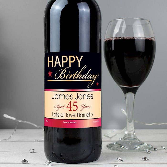 Personalised Happy Birthday Red Wine | SpecialMoment.co.uk