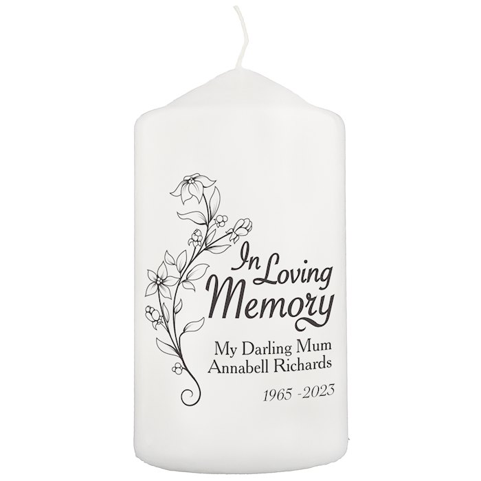 Personalised In Loving Memory Pillar Candle | SpecialMoment.co.uk
