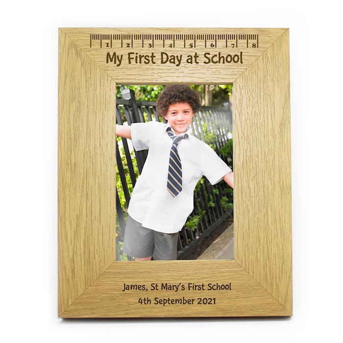 Personalised Oak Finish 4x6 My First Day At School Photo Frame ...