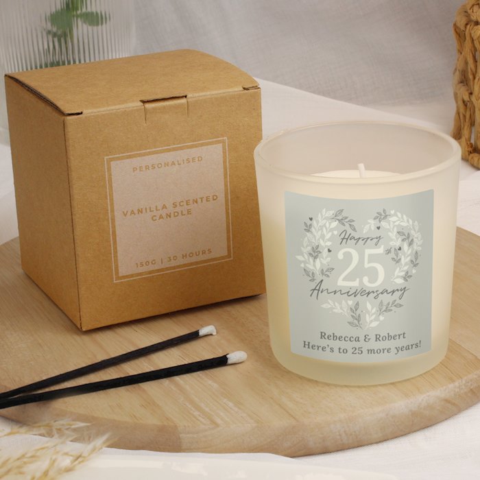 Personalised 25th Silver Wedding Anniversary Candle Jar | SpecialMoment ...