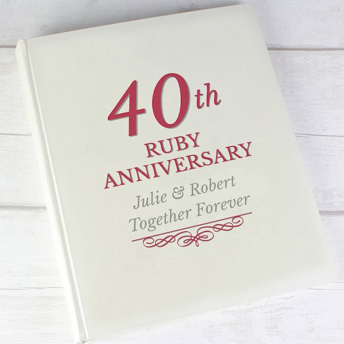 Personalised 40th Ruby Anniversary Traditional Photo Album ...