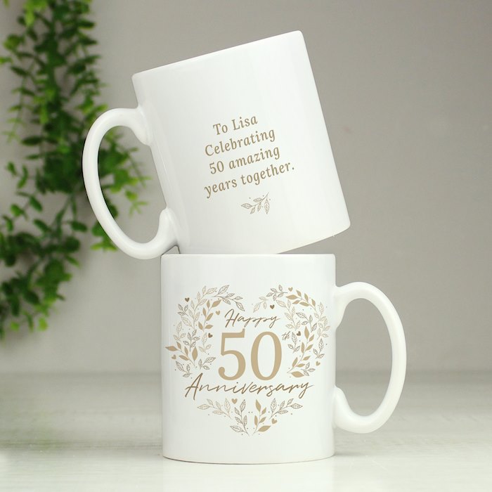 Personalised 50th Golden Wedding Anniversary Mug | SpecialMoment.co.uk