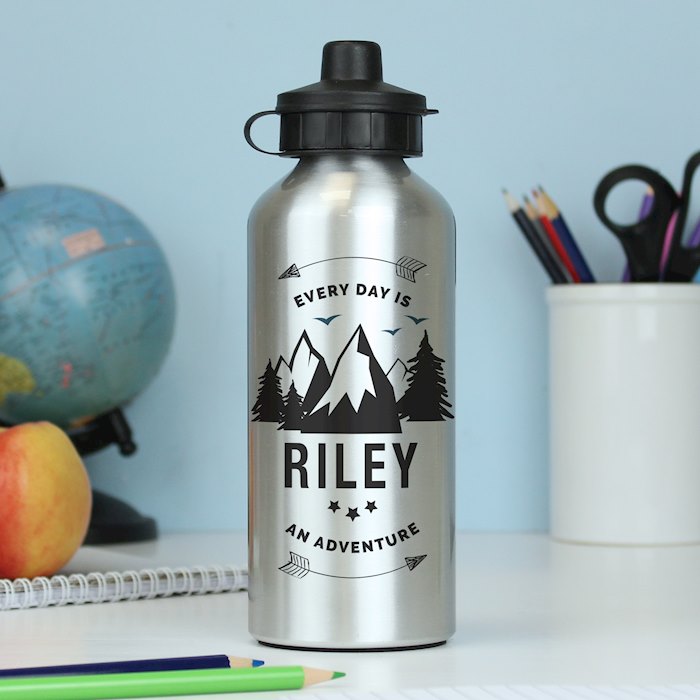 Personalised Adventure Silver Drinks Bottle | SpecialMoment.co.uk