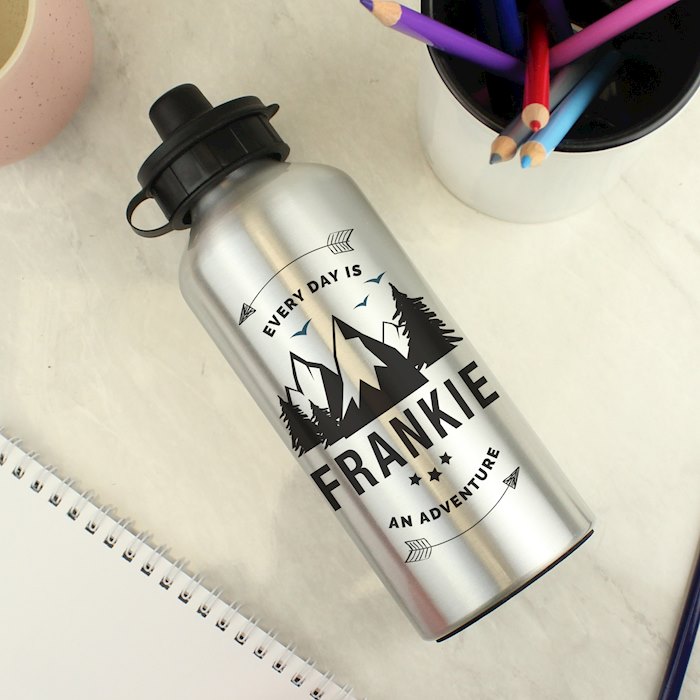 Personalised Adventure Silver Drinks Bottle | SpecialMoment.co.uk