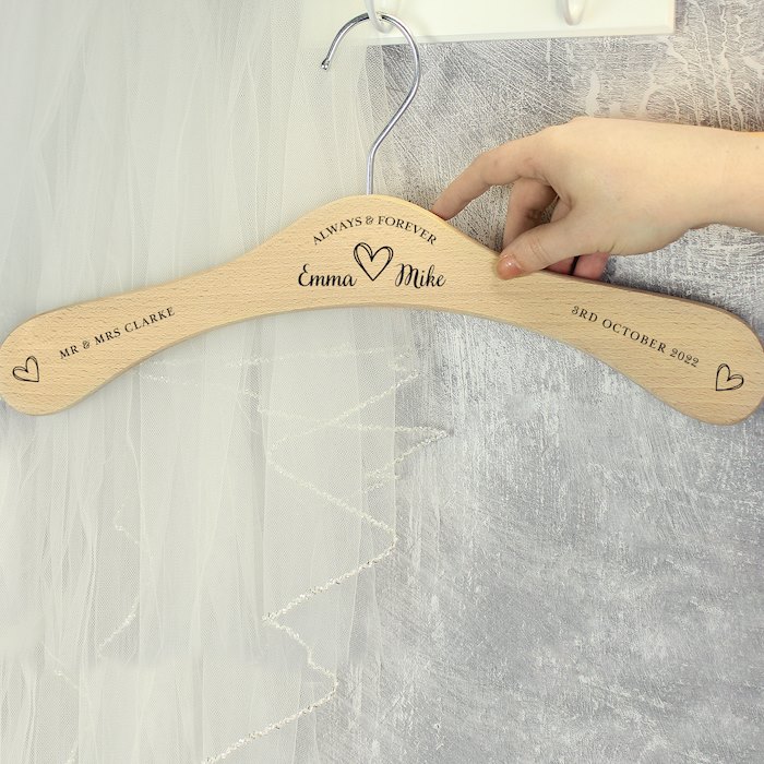 Personalised Always & Forever Wooden Hanger | SpecialMoment.co.uk