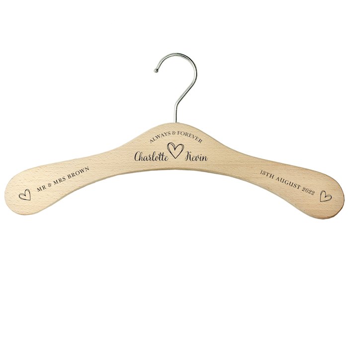 Personalised Always & Forever Wooden Hanger | SpecialMoment.co.uk
