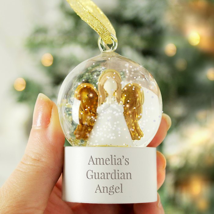 Personalised Angel Message Glitter Snow Globe | SpecialMoment.co.uk