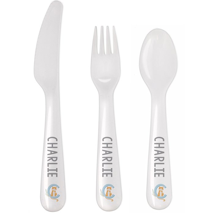 Personalised Animal Alphabet Plastic Cutlery | SpecialMoment.co.uk