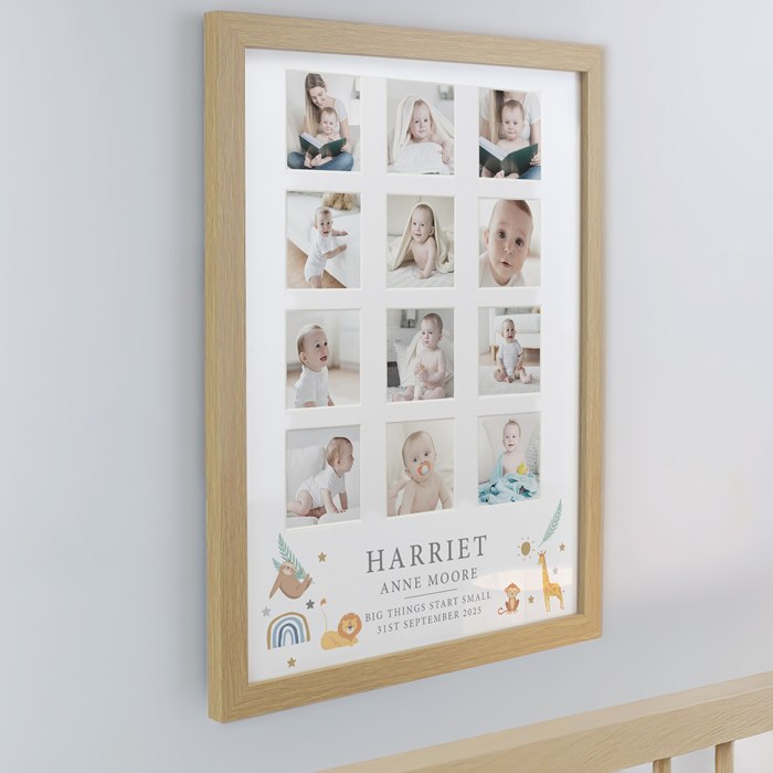 Personalised Animals Oak Multi Photo Frame | SpecialMoment.co.uk