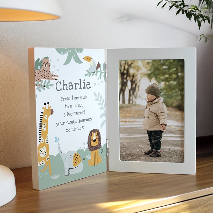 Personalised Animals Wooden Hinged 6x4 Photo Frame | SpecialMoment.co.uk