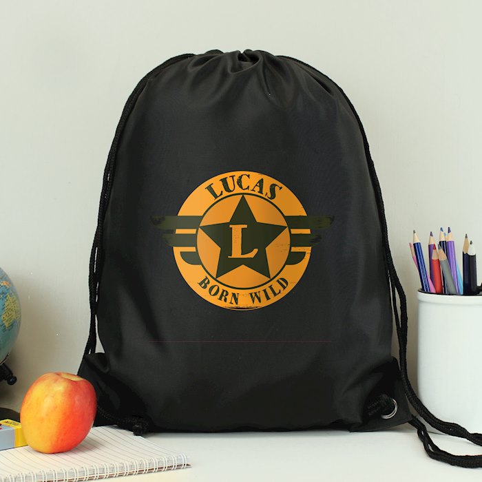 Personalised Badge Black Kit Bag | SpecialMoment.co.uk