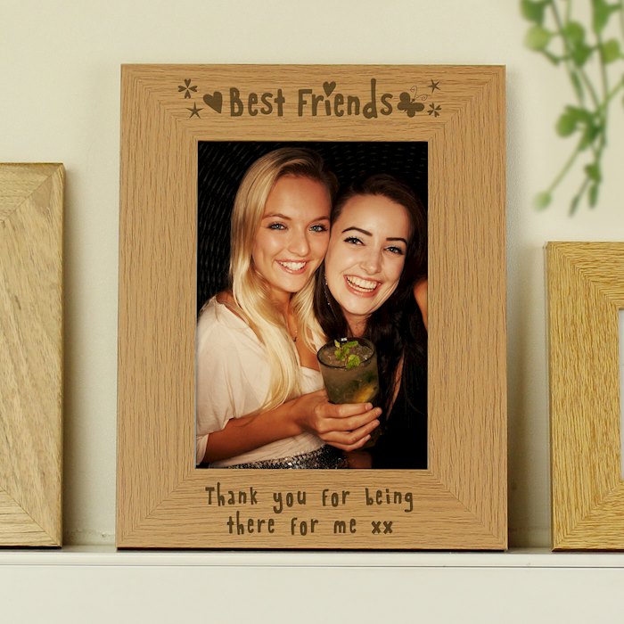 Personalised Best Friends 5x7 Oak Finish Photo Frame | SpecialMoment.co.uk