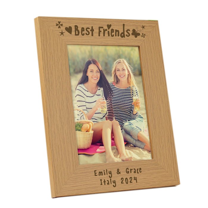 Personalised Best Friends 5x7 Oak Finish Photo Frame | SpecialMoment.co.uk