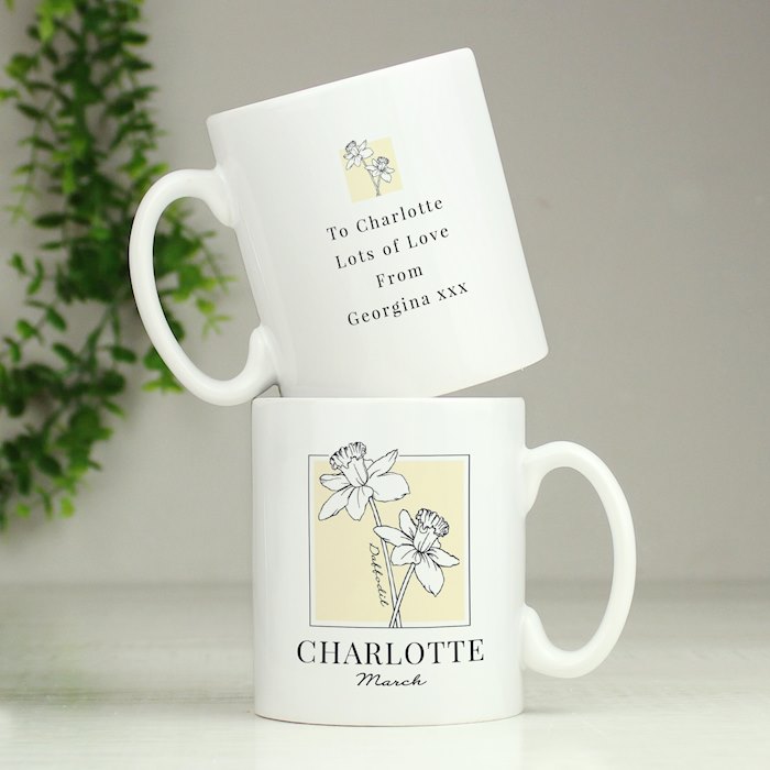 Personalised Birth Flower Mug | SpecialMoment.co.uk