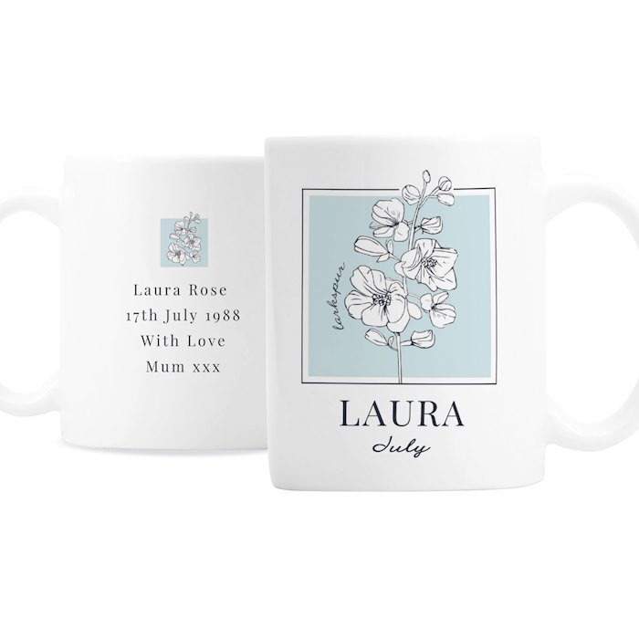 Personalised Birth Flower Mug | SpecialMoment.co.uk
