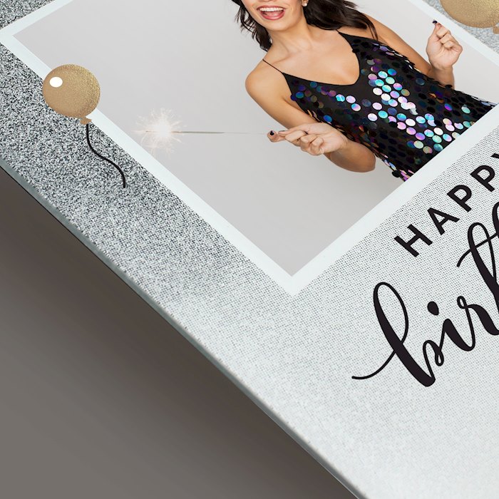 Personalised Birthday 4x4 Glitter Glass Photo Frame | SpecialMoment.co.uk