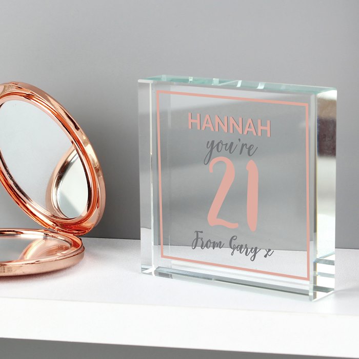 Personalised Birthday Rose Gold Crystal Token | SpecialMoment.co.uk
