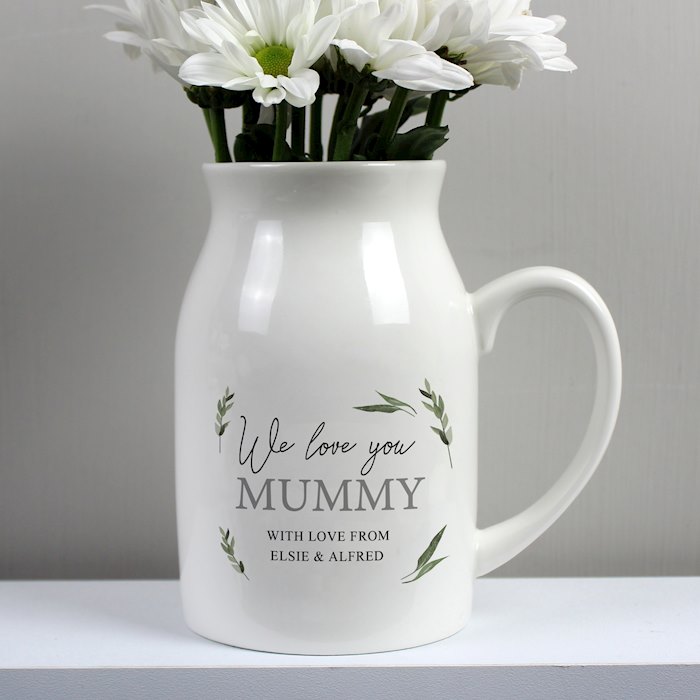 Personalised Botanical Flower Jug Vase | SpecialMoment.co.uk