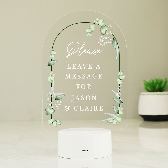 Personalised Botanical LED Colour Changing Wedding Sign | SpecialMoment ...