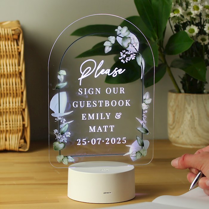 Personalised Botanical LED Colour Changing Wedding Sign | SpecialMoment ...