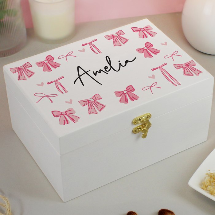 Personalised Bow Storage Box | SpecialMoment.co.uk