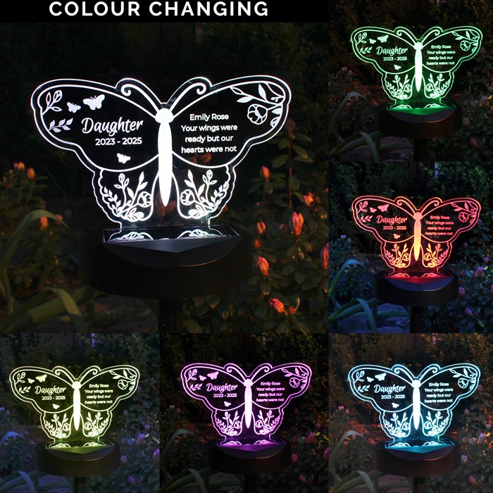 Personalised Butterfly Memorial Solar Light | SpecialMoment.co.uk