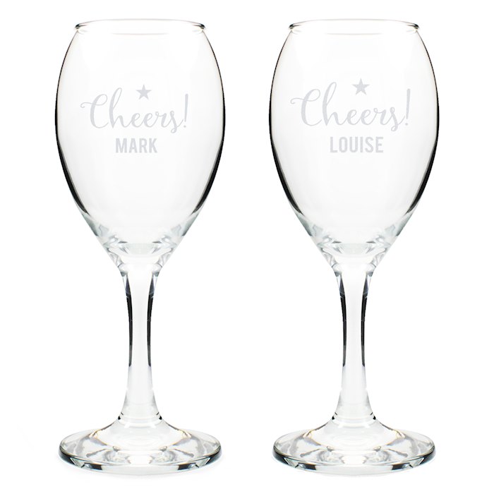 Personalised Cheers Wine Glass Set | SpecialMoment.co.uk