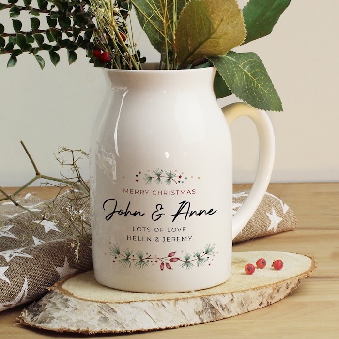 Personalised Christmas Flower Jug | SpecialMoment.co.uk