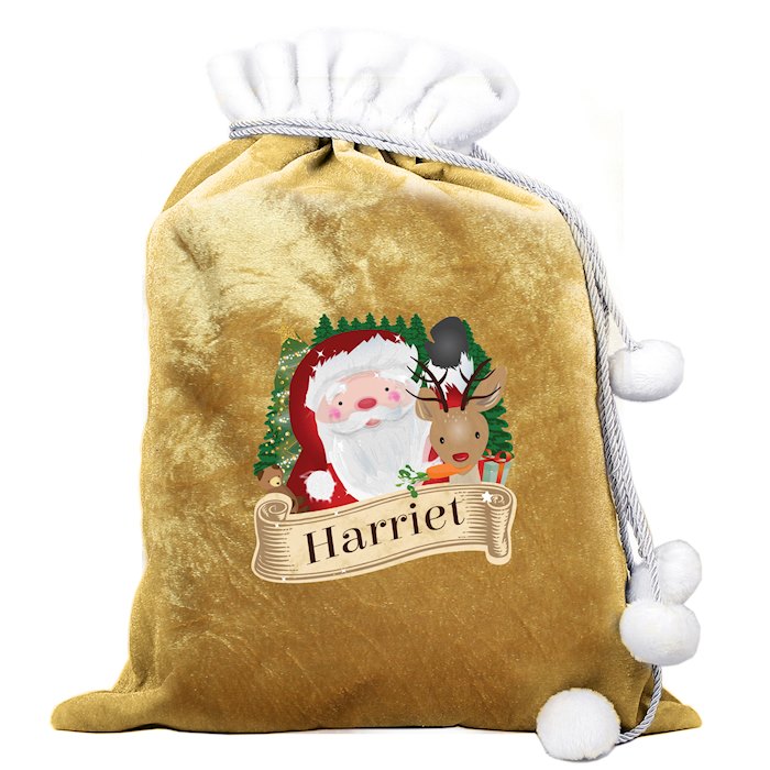 Personalised Christmas Gold Santa Sack | SpecialMoment.co.uk