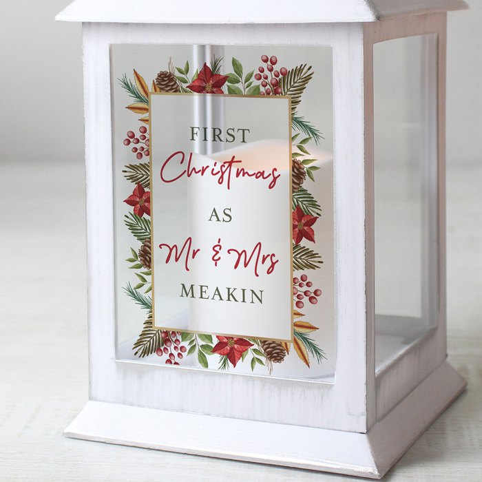Personalised Christmas White LED Lantern | SpecialMoment.co.uk