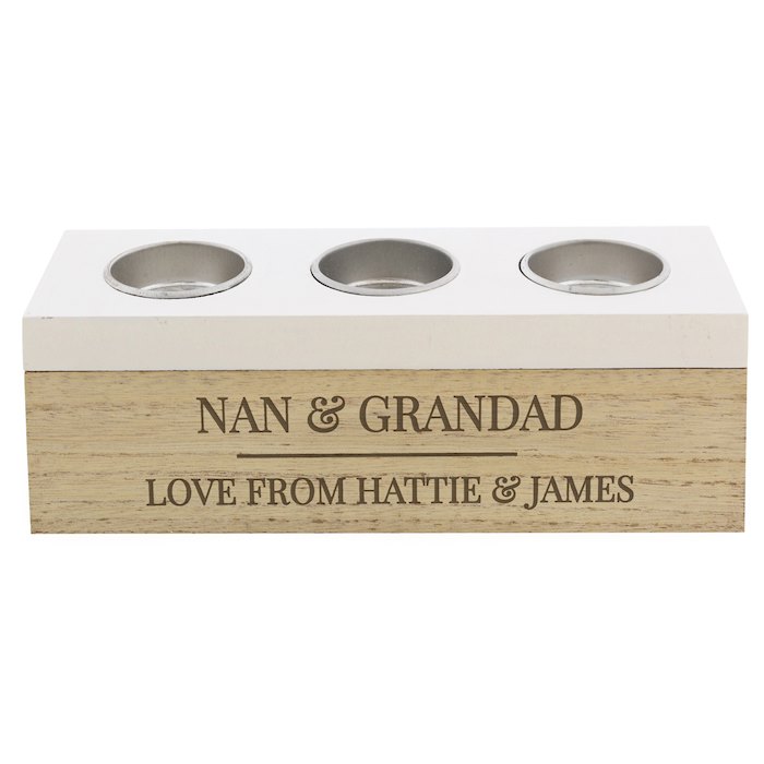 Personalised Classic Triple Tea Light Box | SpecialMoment.co.uk