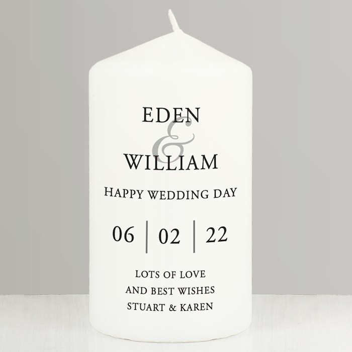 Personalised Couples Pillar Candle | SpecialMoment.co.uk
