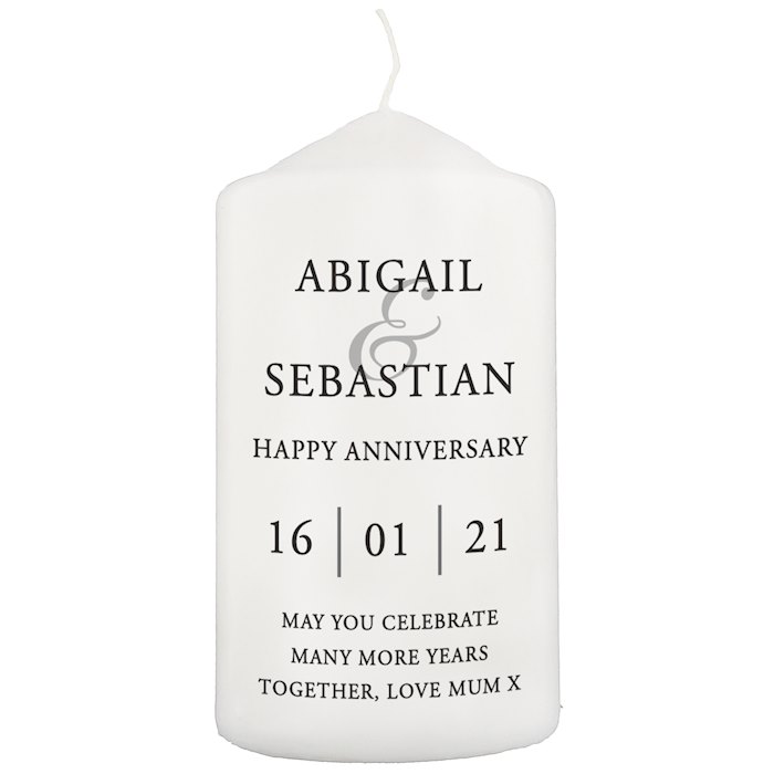 Personalised Couples Pillar Candle | SpecialMoment.co.uk