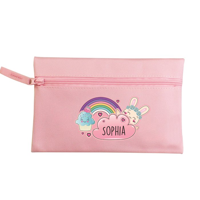 Personalised Cute Bunny Pink Pencil Case | SpecialMoment.co.uk
