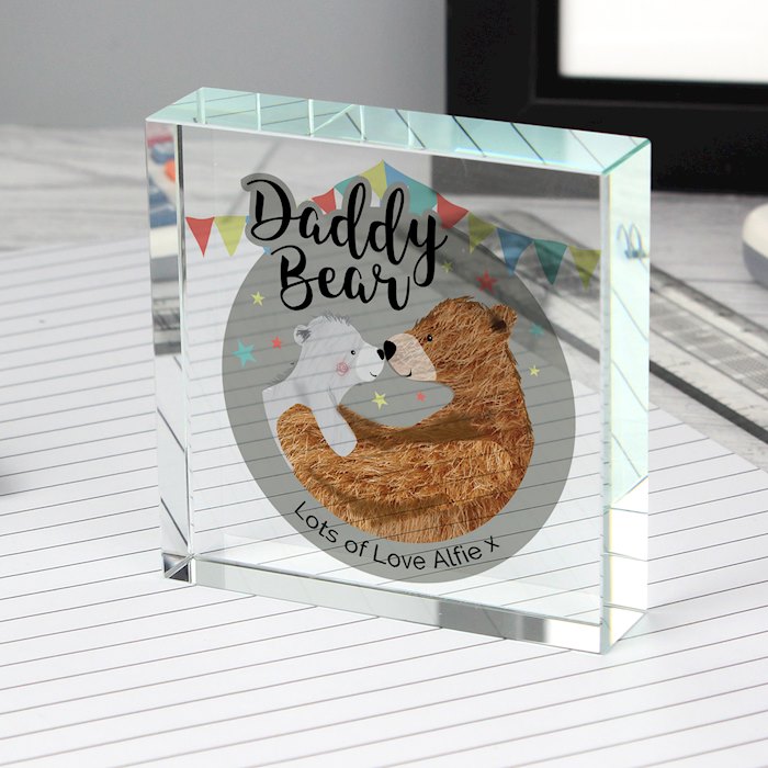 Personalised Daddy Bear Crystal Token | SpecialMoment.co.uk
