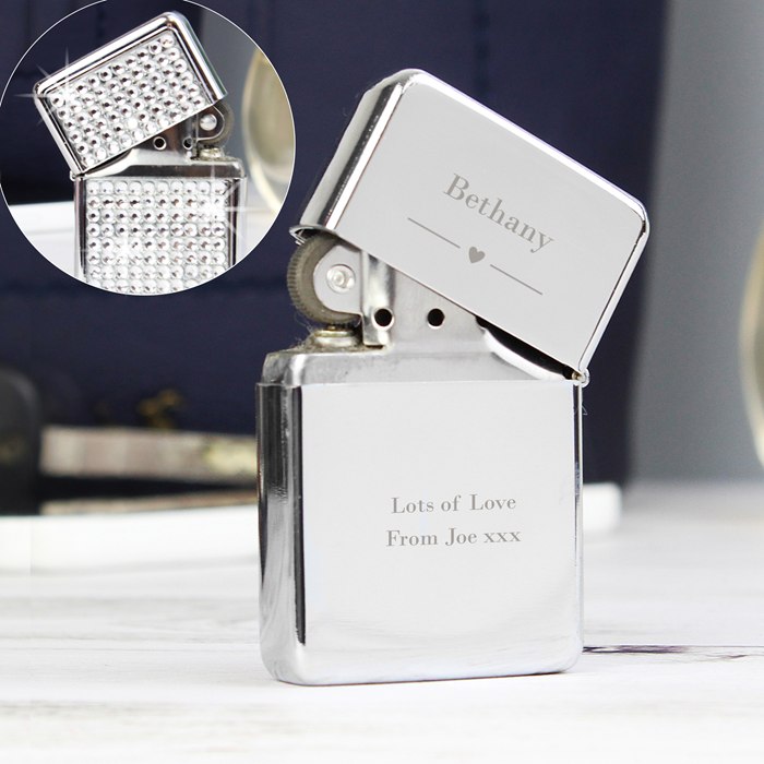 Personalised Decorative Heart Diamante Lighter | SpecialMoment.co.uk
